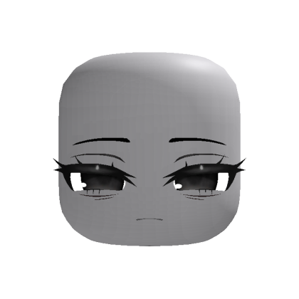 Animated Cute Chibi Tired Sleepy Face - Black