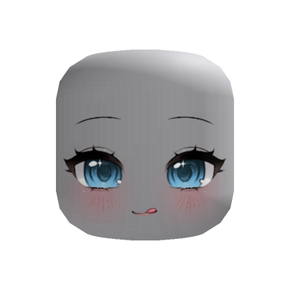 kawaii blue yum chibi face (recolorable)