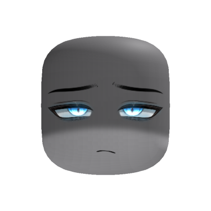 Tired Drained Blue Glowing Anime Face