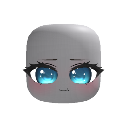 Animated Kawaii Anime Face - Blue