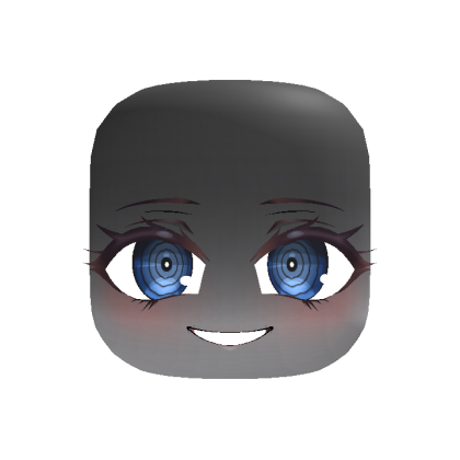 Shadow Creepy Anime Face - Blue