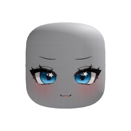 Blue Mischevious Cute Chibi Neko Face