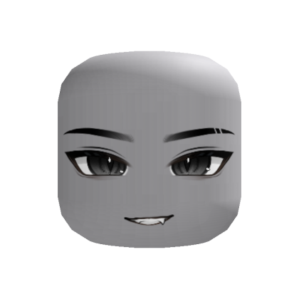 fanged smirk anime boy face (recolorable)