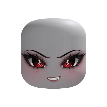 Fang Smirk Face in Red (Recolorable)