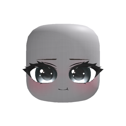 Animated Kawaii Anime Face - Grey