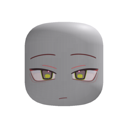 Cute Chill Anime Face Head with Green eyes