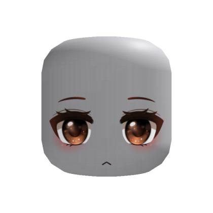 Brown Chocolate Kawaii Cute Shy Chibi Anime Face