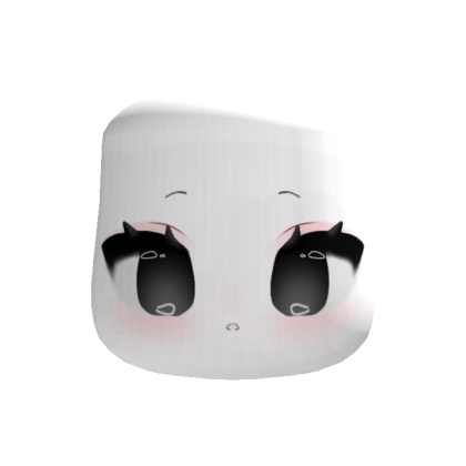 Cute Shy Chibi Eyes Face - White