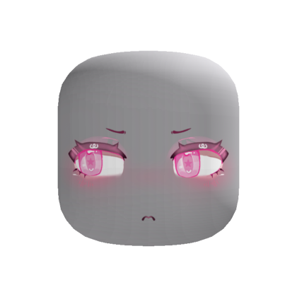Chibi Cute Pink Side Eye Face [Recolorible] - Roblox