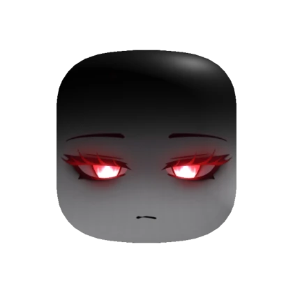 Shadowed Pretty Demon Face w/ Red Glowing Eyes