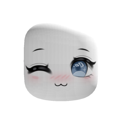 Cute Chibi Blush Wink Makeup Face - Roblox