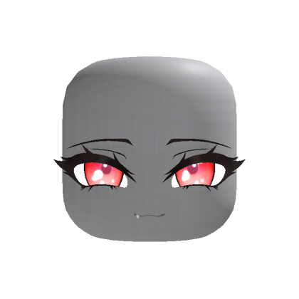 Chibi Cute Snaggle Tooth Cat Face - Red