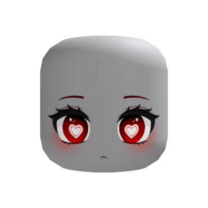 Red Neon Heart Valentines Day Anime Face