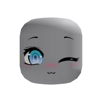 Blue Cute Chibi Wink Lashes Eyes Face - Roblox