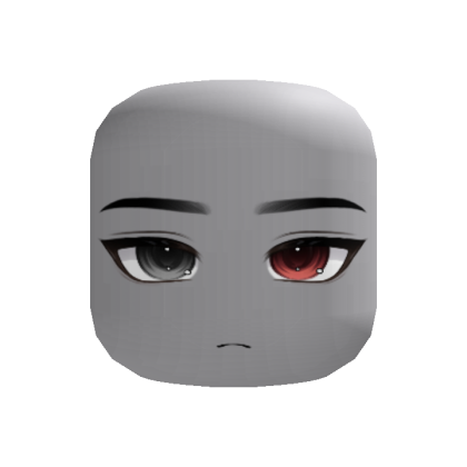 intimidating red anime boy face (recolorable)