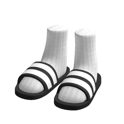 black slides with socks