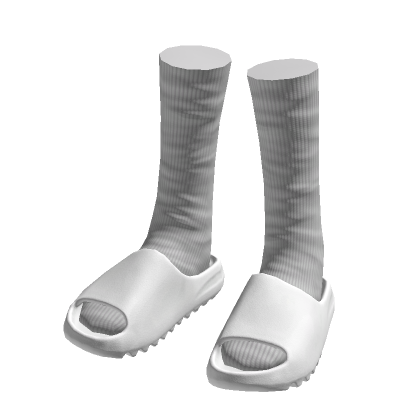White Ye Slides W/Socks