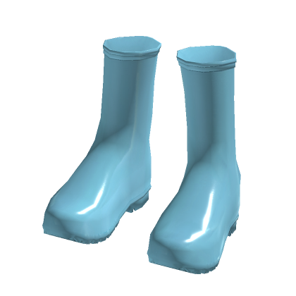 light blue rain boots