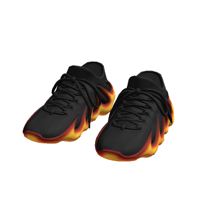 Volcano Socks Shoes - Black with Flames