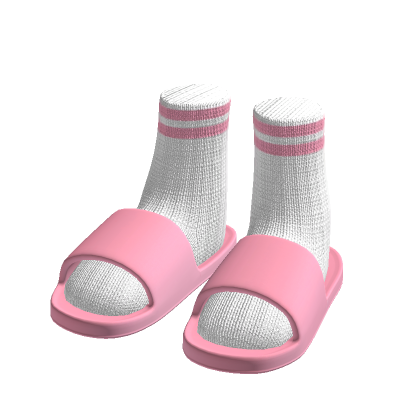 slides with socks