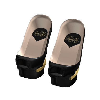 2010s Triple Platform Heels in Black and Gold