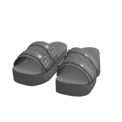 grey platform sandals