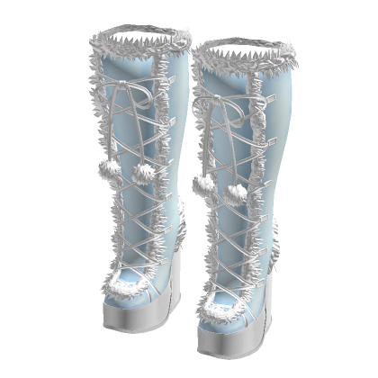 Fluffy Winter Platforms Blue White (It Girl)