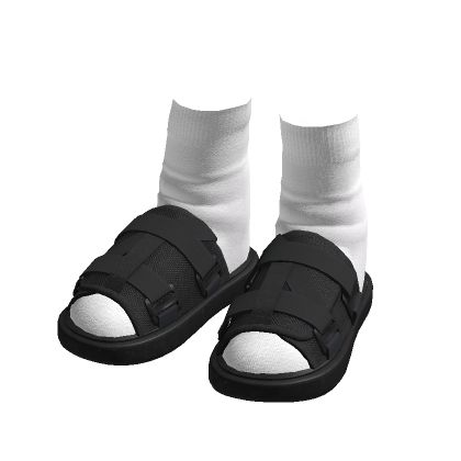 Black Tactical Slides w White Socks
