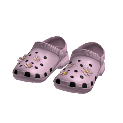 Pink Flower Crocs