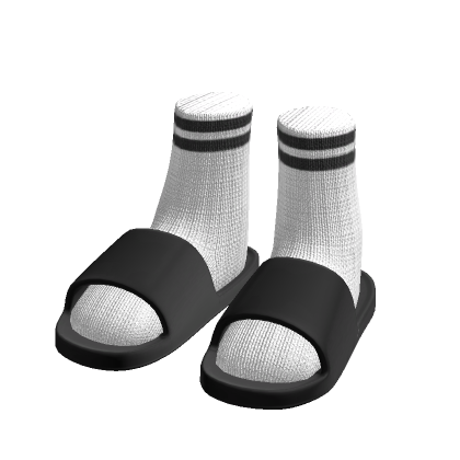 black slides with socks
