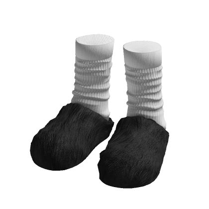 Mar Fur Slides w Socks (Black)