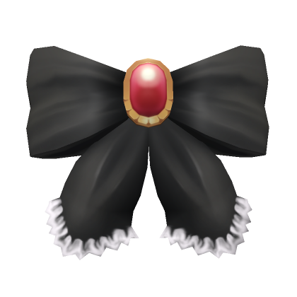 Black Ruffled Anime Hair Bow | Roblox Item - Rolimon's