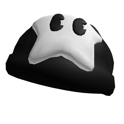 CUTE Y2K WHITE STAR BLACK BEANIE | Roblox Item - Rolimon's