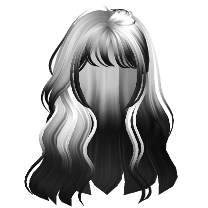 Flowy Natural Wavy Anime Messy Hair White to Black | Roblox Item ...