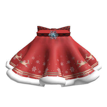 Red Christmas skirt and plaid bow | Roblox Item - Rolimon's