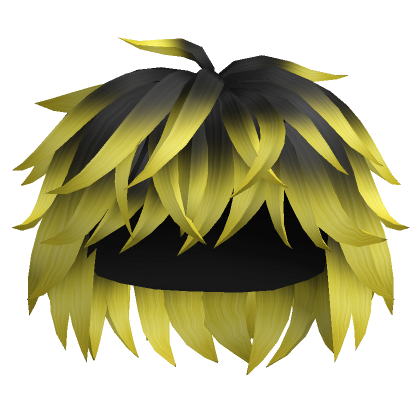 Fluffy Messy Black Yellow Hair | Roblox Item - Rolimon's
