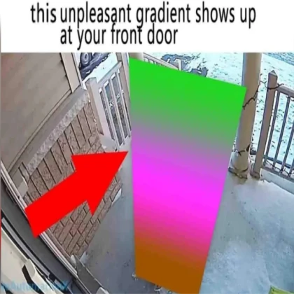 Unpleasant Gradient meme door regretevator NPC