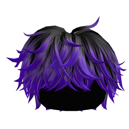 Black to Purple Fluffy Messy Cool Boy Hair | Roblox Item - Rolimon's