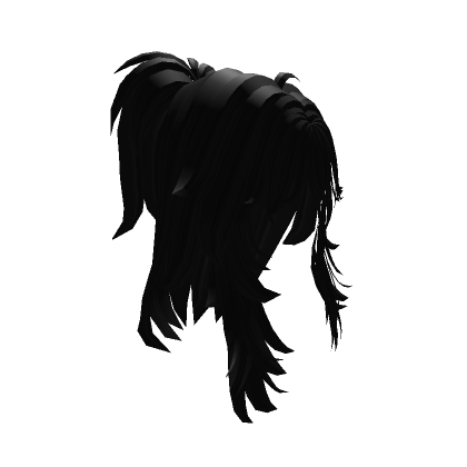 Black Wolf Cut Hair w/ Gyaru Ponytail | Roblox Item - Rolimon's