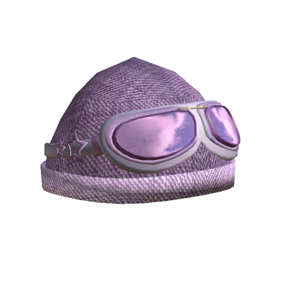 Y2K Grunge Beanie w/ Raised Goggles on Head Pink | Roblox Item - Rolimon's