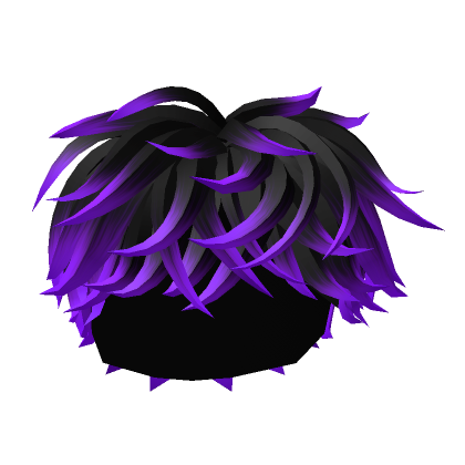 Black to Purple Fluffy Messy Hair | Roblox Item - Rolimon's