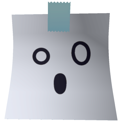 White Ghost Sticky Note Mask | Roblox Item - Rolimon's