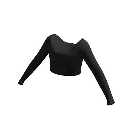 Scoop Neck Long Sleeve Shirt Black | Roblox Item - Rolimon's