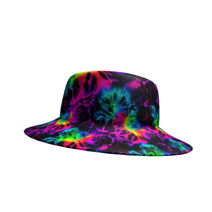 Neon Rainbow Tie Dye Trendy Bucket Hat | Roblox Item - Rolimon's