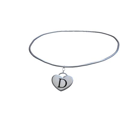 3.0 Necklace Silver Heart Initial - D | Roblox Item - Rolimon's