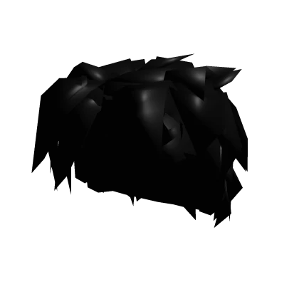 Black Ruffled Hair Head - Roblox