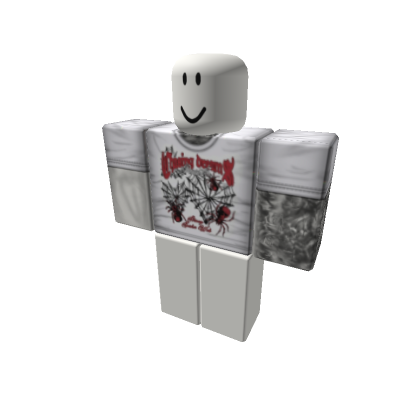 White & Red Graphic Tee w/ Tats - Roblox