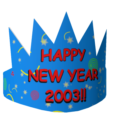 "Happy New Year 2003!" Crown | Roblox Item - Rolimon's