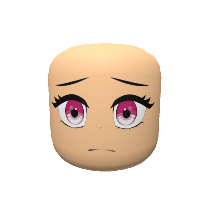 Frown Anime Head - Red Eyes Face Mask Pastel Brown | Roblox Item ...