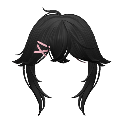 Anime Bangs with Hair Clips(Black 2) | Roblox Item - Rolimon's